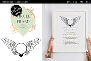 Circle Frame with Wings and Halo, an Object Graphic by The Silhouette Queen