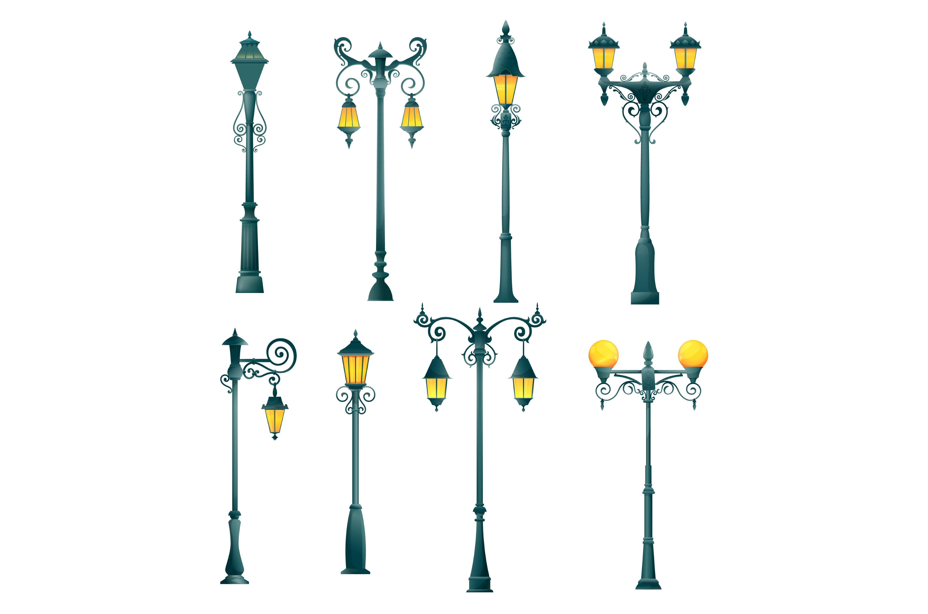Street light pillar and lampposts, a Decorative Illustration by Buch&Bee