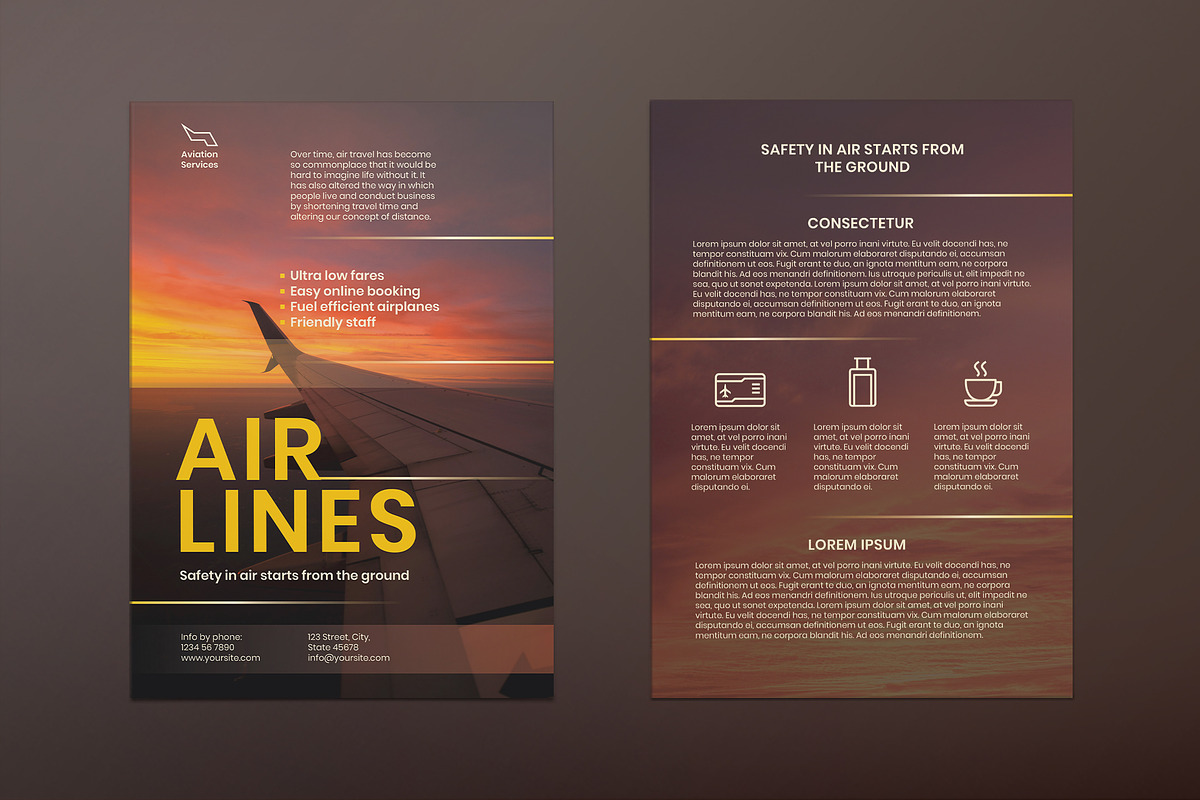 Airlines Aviation Print Pack, a Poster Template by TemplatesNow!
