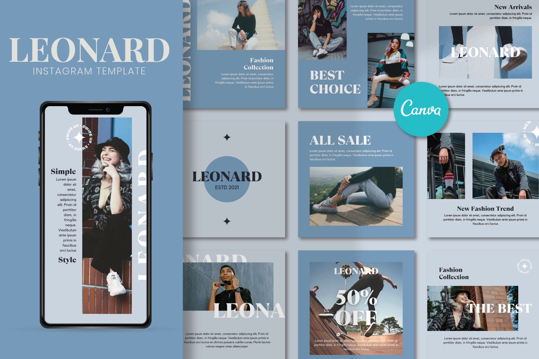 Leonard Instagram template, a Social Media Template by nyilstudio ...