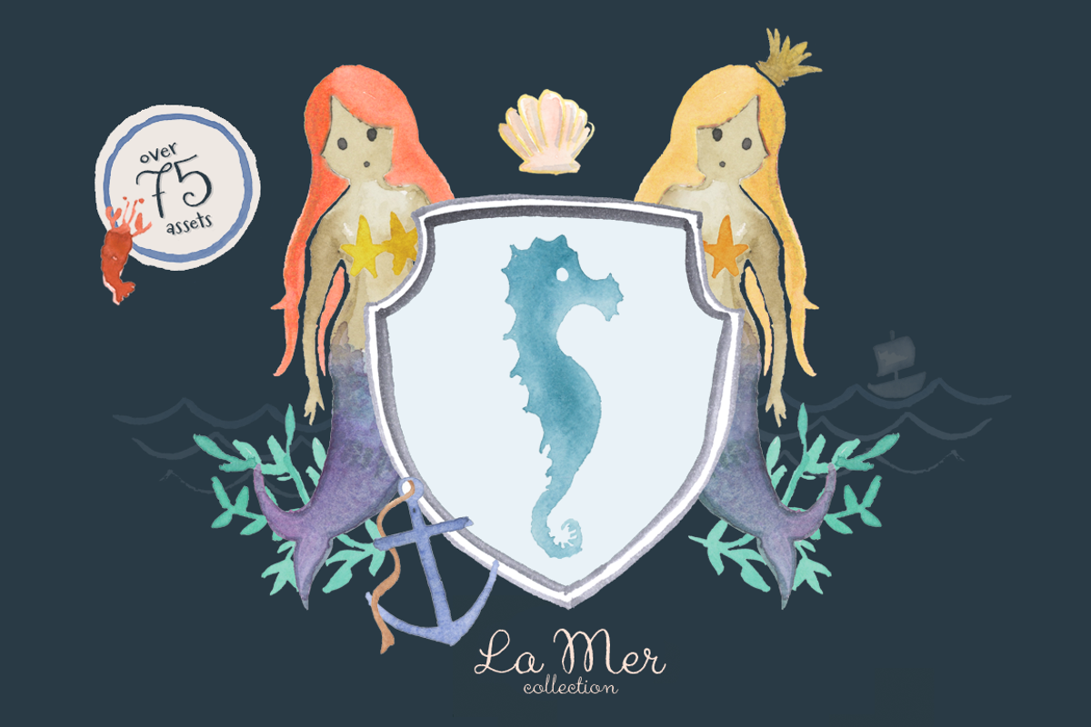 La Mer Crest collection, an Illustration by KLUGE+CO