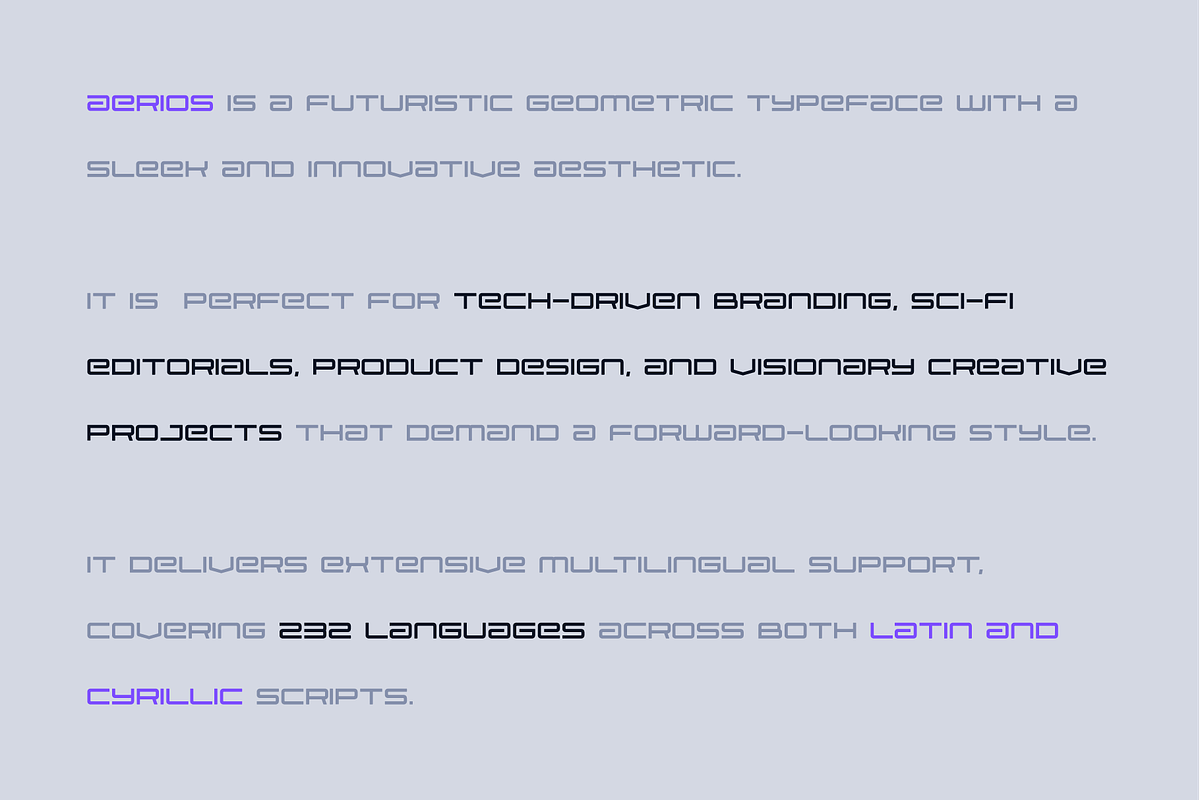 Aerios Futuristic Font Family, a Sans Serif Font by alpercakici