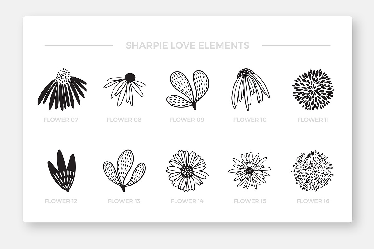 Sharpie Love Vol.1 Floral Doodles, an Illustration by Thumb Creative ...