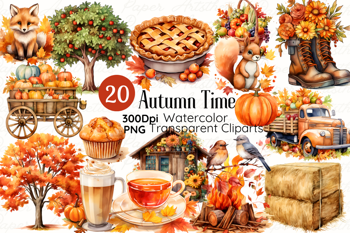 Fall Clipart Autumn Time Clipart PNG, a Seasonal Illustration by Paper ...