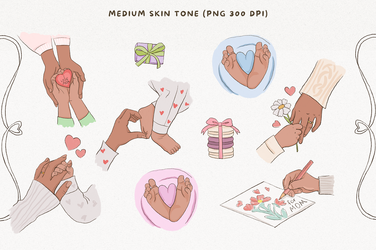 Mother's Day Hand Drawn Clipart PNG