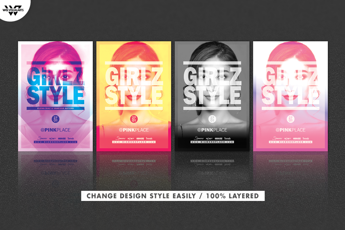 GIRLS STYLE Flyer Template, a Flyer Template by WG DESIGN