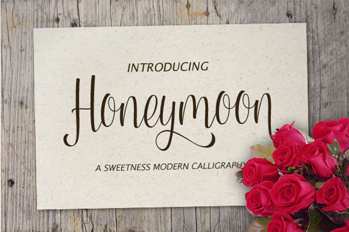 Honeymoon Script, a Script Font by Graptail