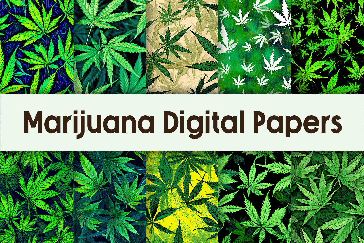 Marijuana Digital Papers, a Background Graphic by AdriOP
