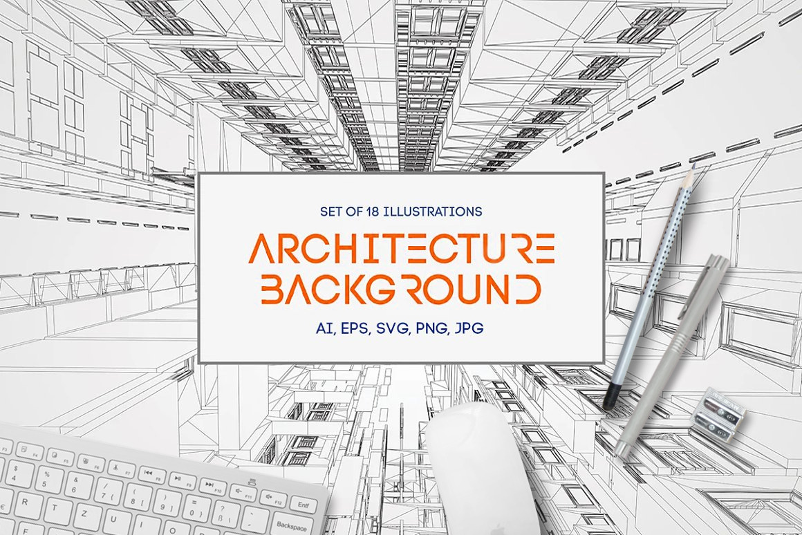 Architecture Backgrounds Vector, a Work Illustration by RDShop