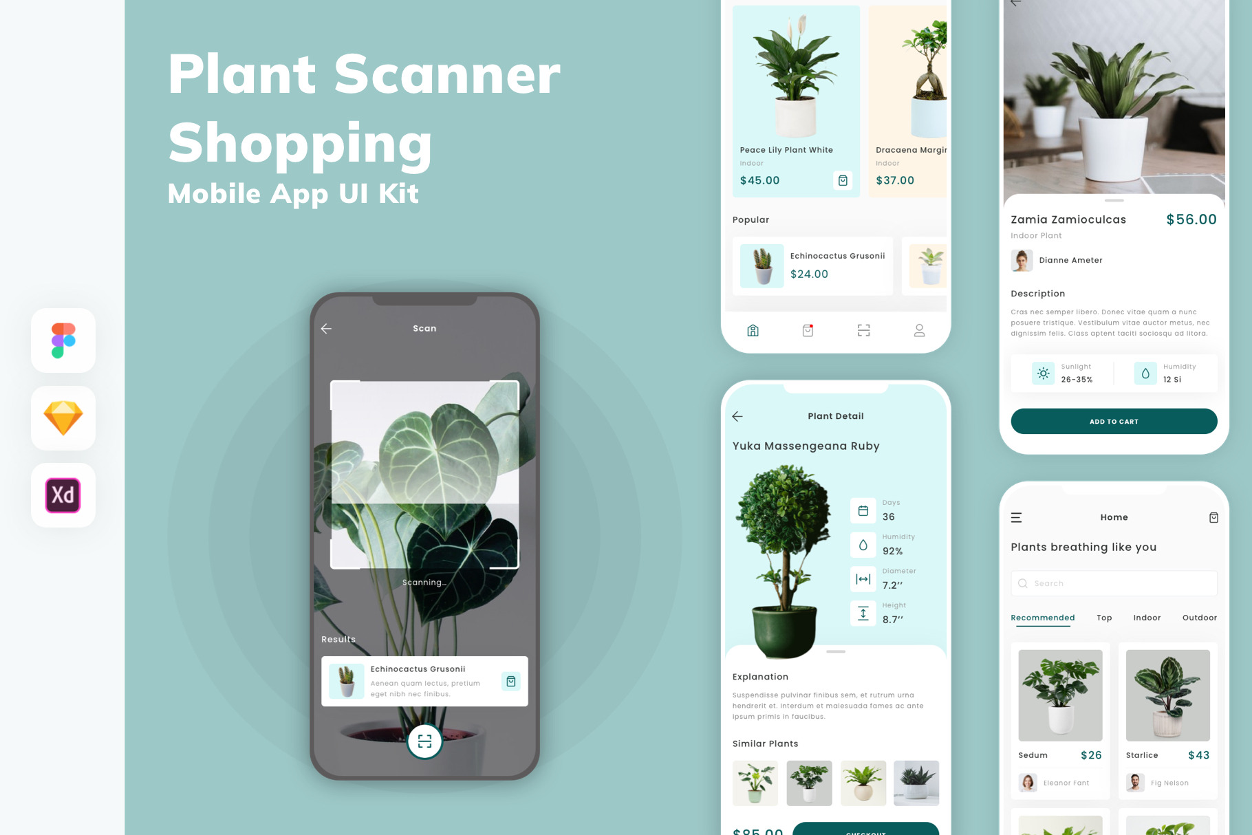 Plant Scanner & Shopping App UI Kit, an UI Kit Template by uicube