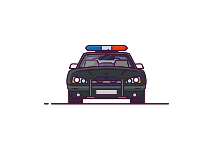 Front view police car, a Transportation Illustration by SkyVectors