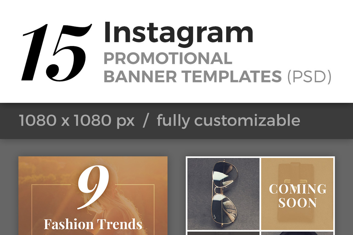 15 Instagram Banner Templates (PSD), a Social Media Template by PhotoMarket