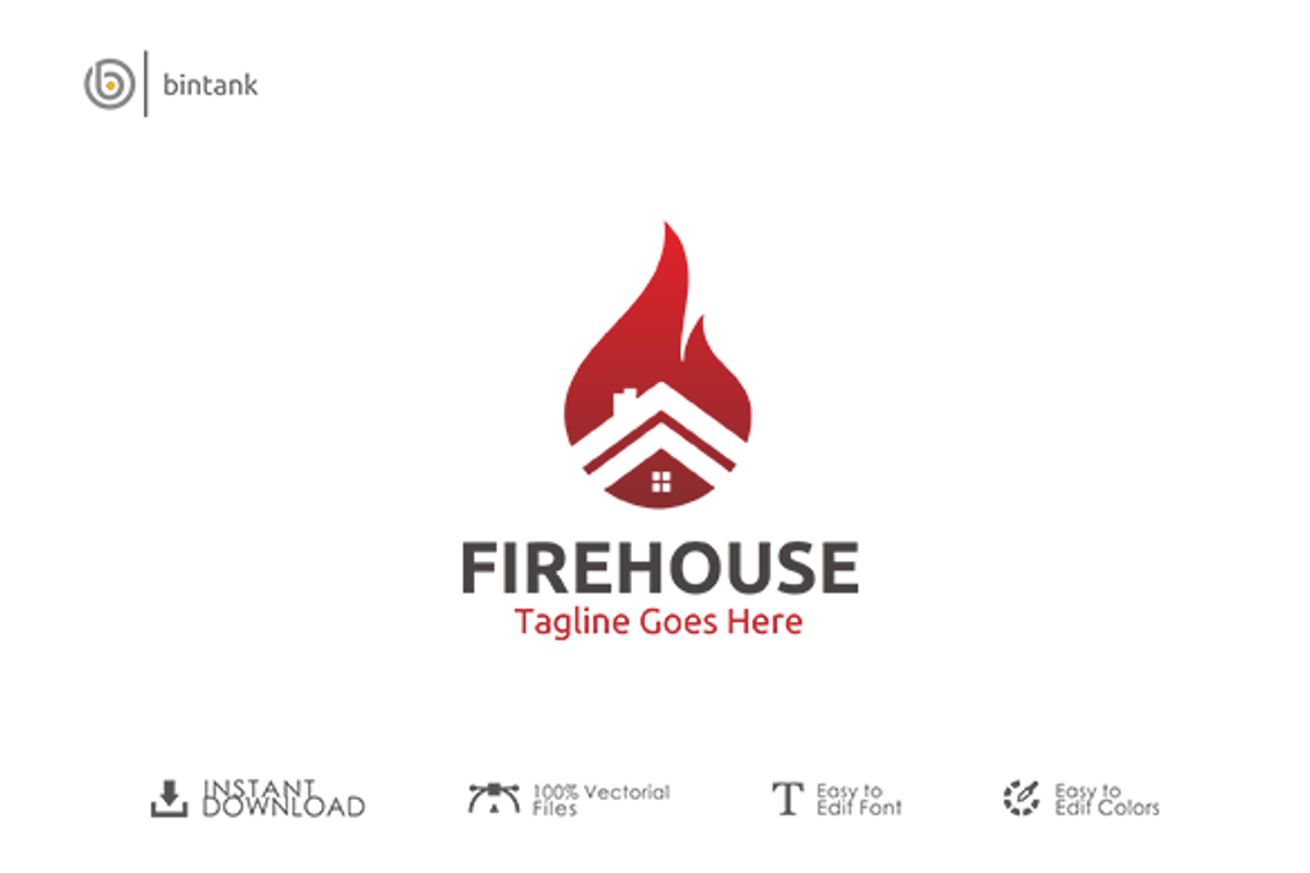 Fire House Logo, a Branding & Logo Template by Bintank Studio