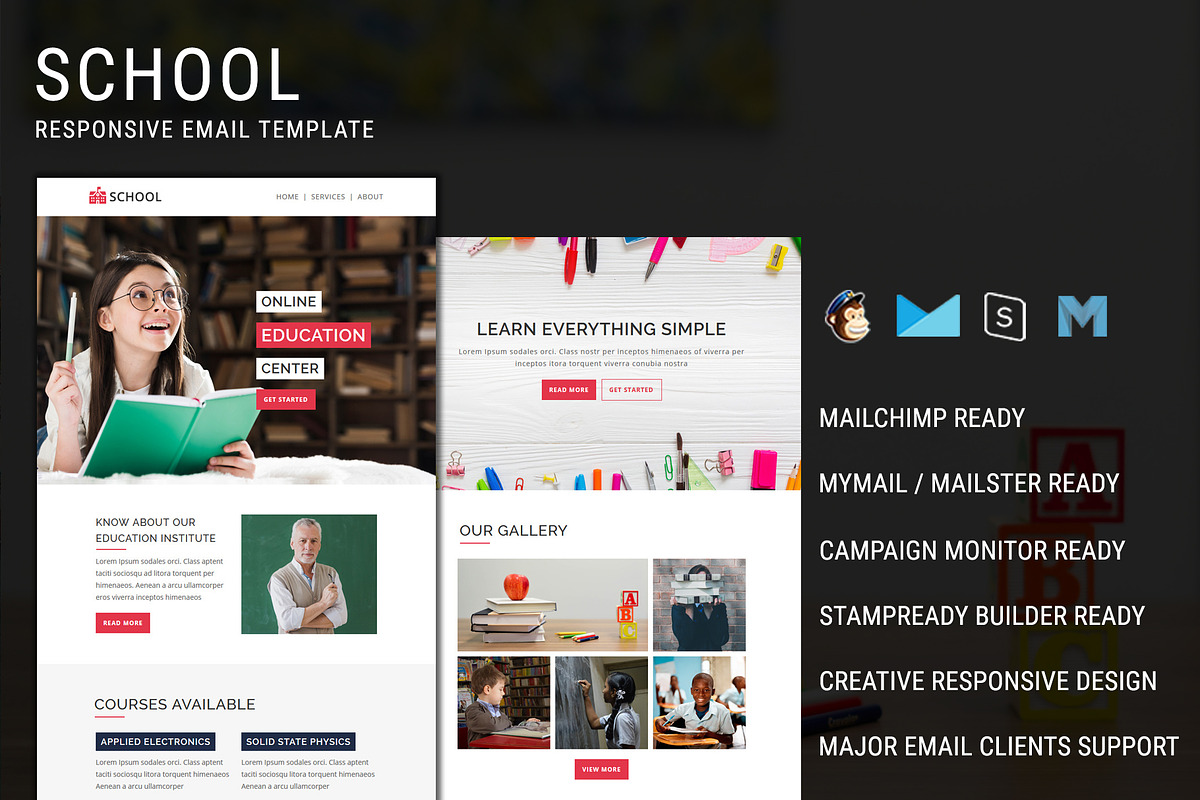 School - Responsive Email Template, an Email Template by Pennyblack ...