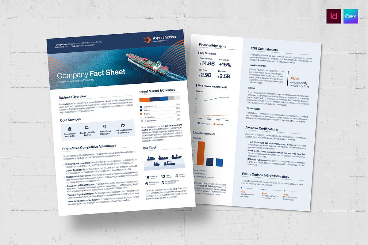 Fact Sheet Template, a Flyer Template by BrandPacks