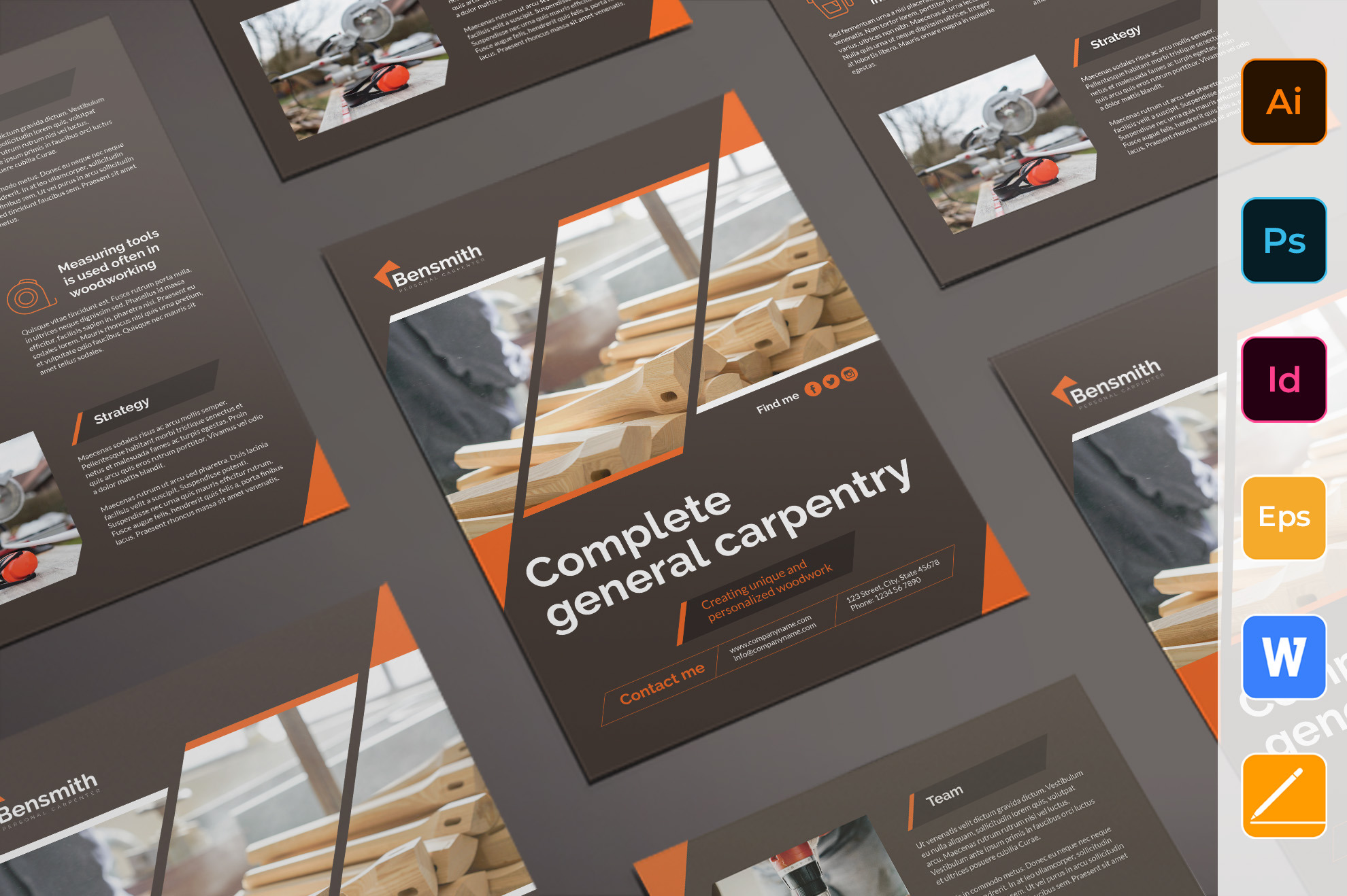Carpenter Flyer, a Flyer Template by TemplatesNow!