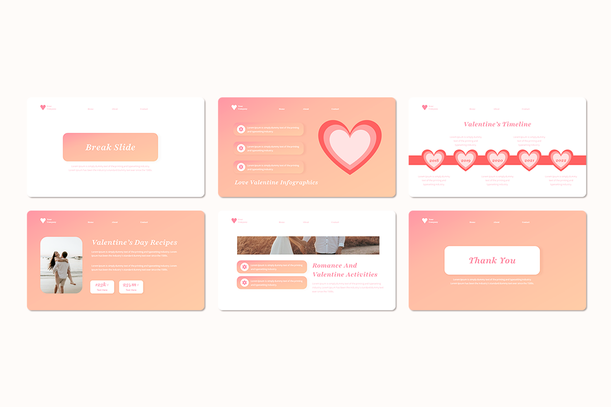 Valentine's Day PowerPoint Template, a Presentation Template by QR ...