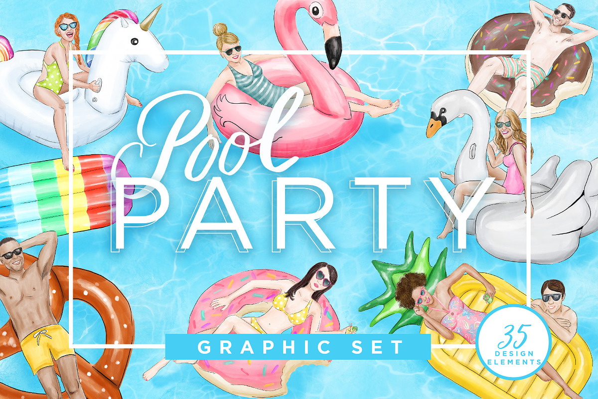 Pool Party Graphic Kit, an Illustration by Relish Designs