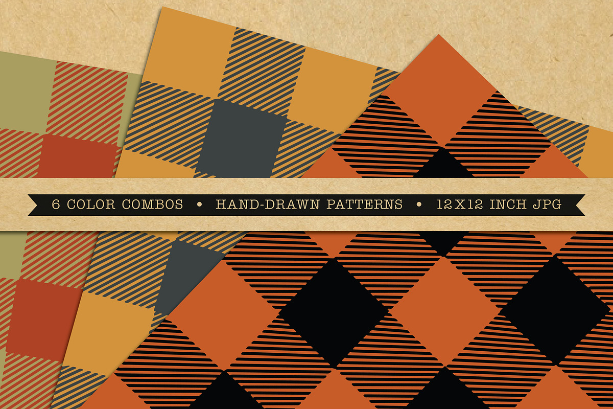 Buffalo Plaid Pattern Digital Paper, a Pattern Graphic by One Twenty Studio