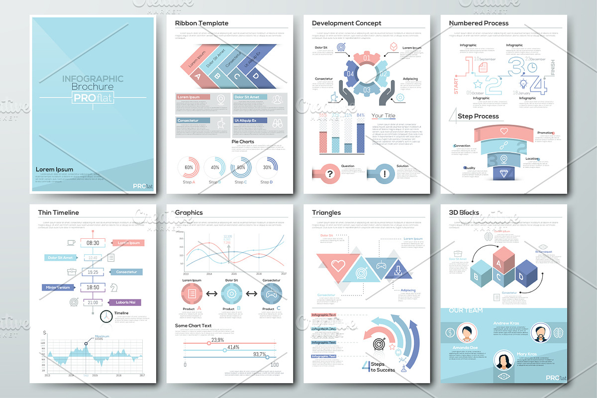 Pro Flat Infographic Brochures. P2, a Brochure Template by Andrew Kras ...