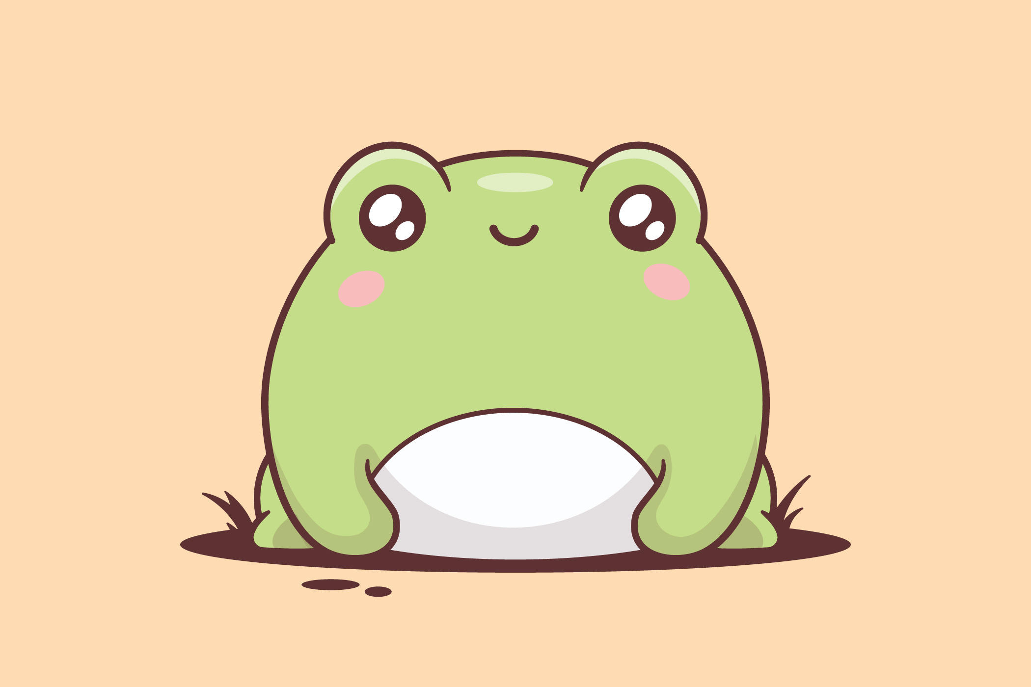 Kawaii Frog Vector Illustration