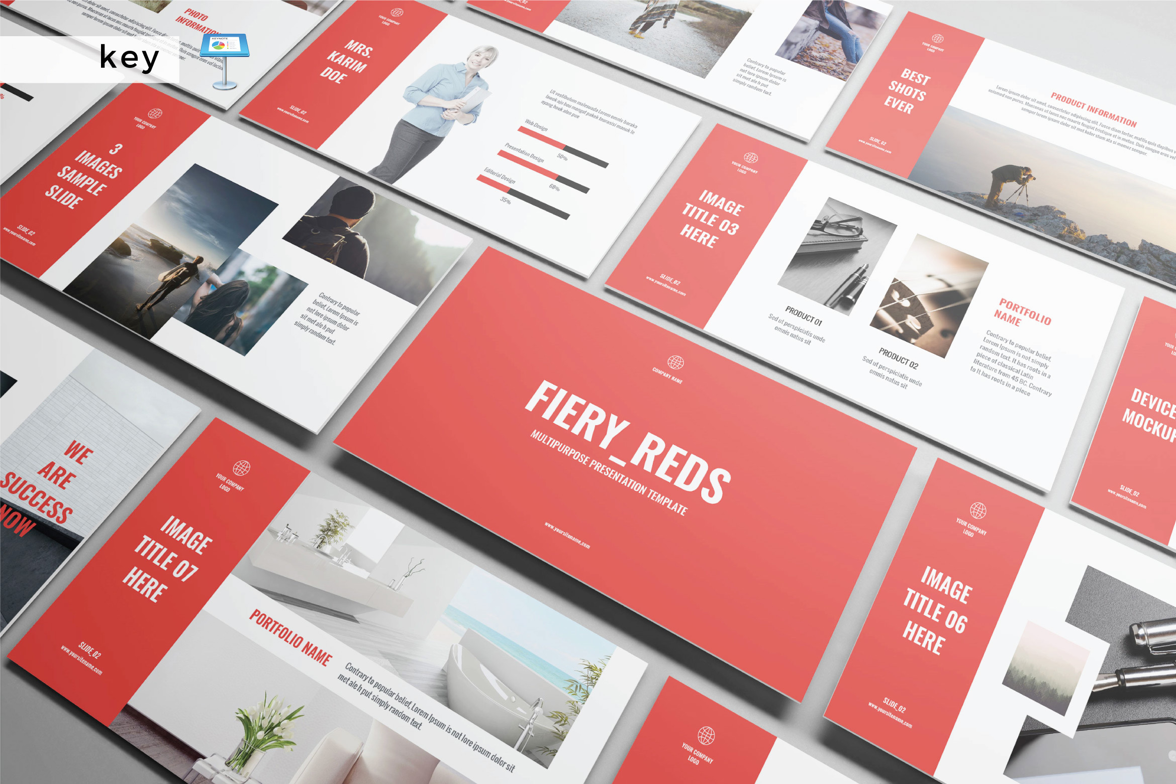 FIERY REDS - Keynote Template, a Presentation Template by Shafura