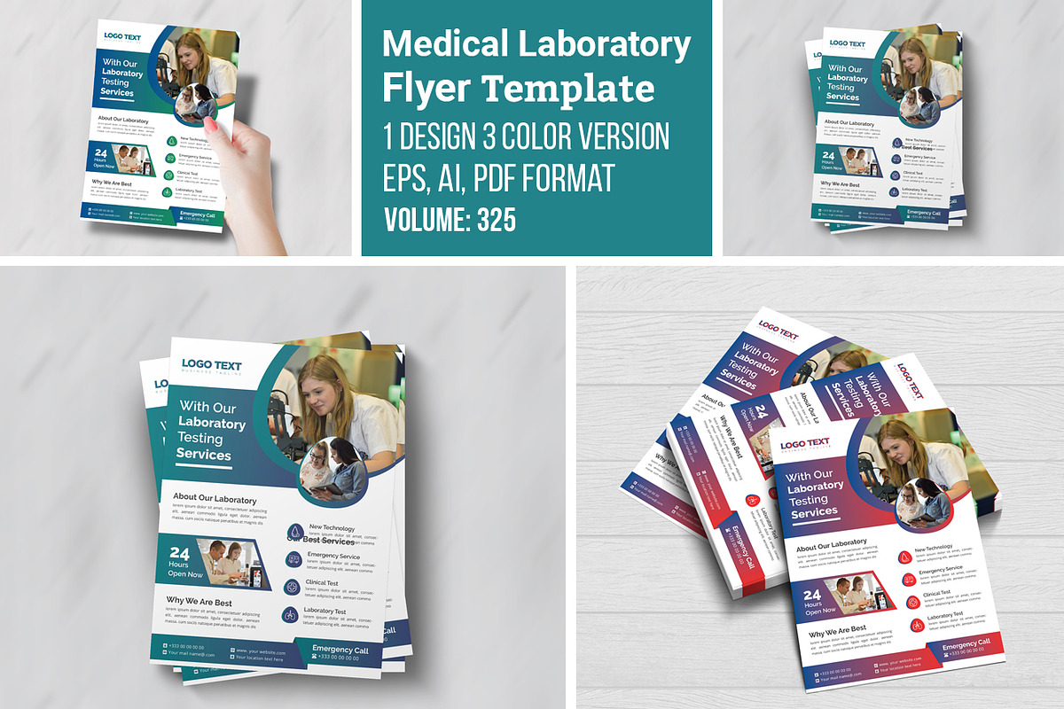 Medical Laboratory Flyer Template, a Flyer Template by MRI STUDIO