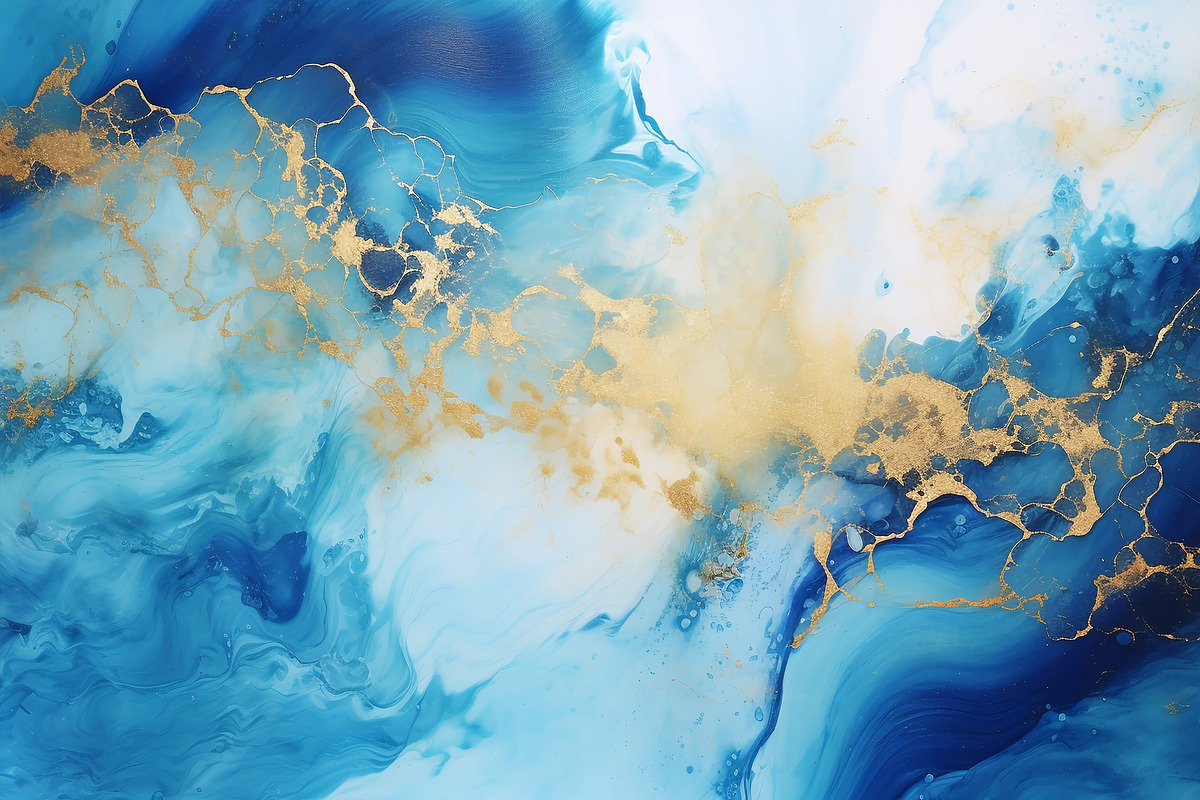 Blue and gold Pastel Ink Textures, a Background Graphic by Squirrel Tail