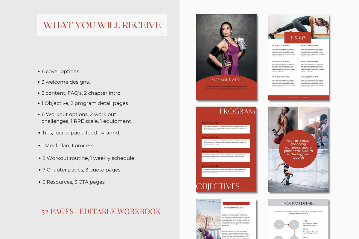 Fitness coach ebook template Canva, a Magazine Template by Deepa ...