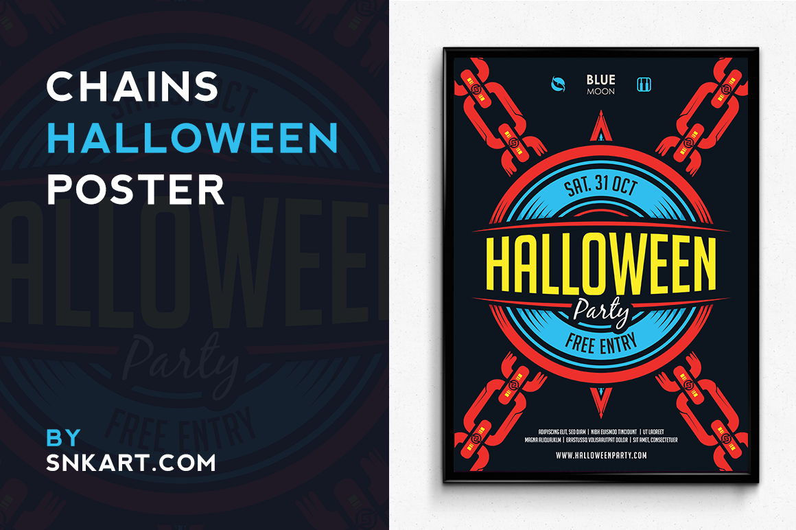 Chains Halloween Poster, a Flyer Template by SNK's