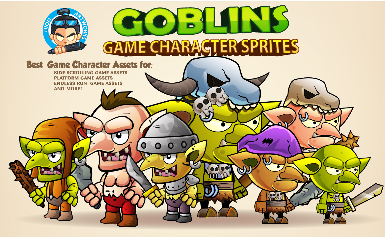 Goblins Game Character Sprites, an Illustration by DionArtworks