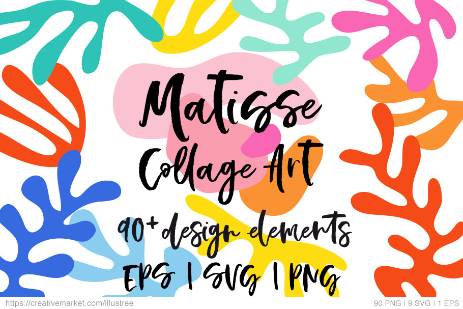 Matisse style collage art, vector, a Graphic by Illustree