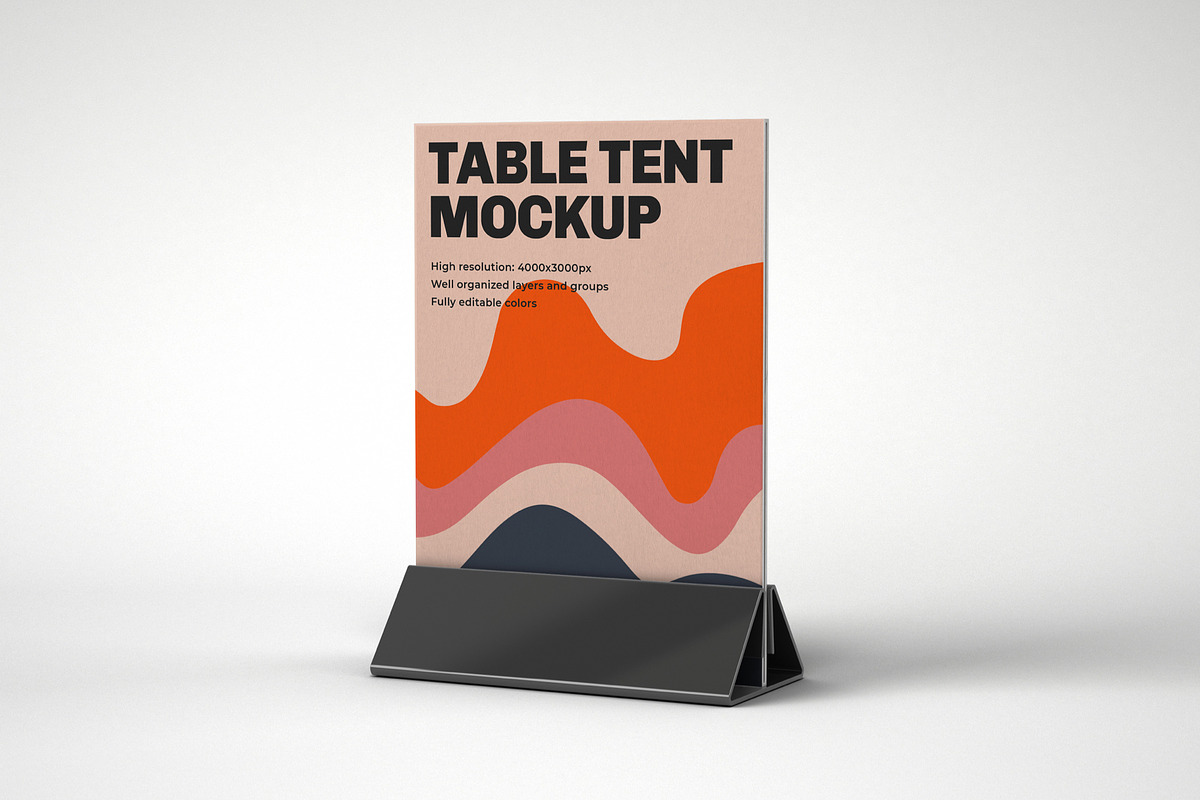 Table Tent and Sign Mockup Set, a Print Template by Deeplab