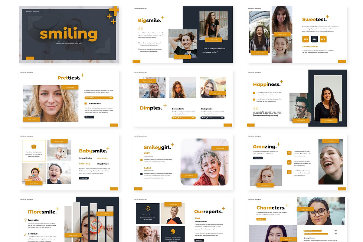 Smiling - Powerpoint Template, a Presentation Template by AQR Studio