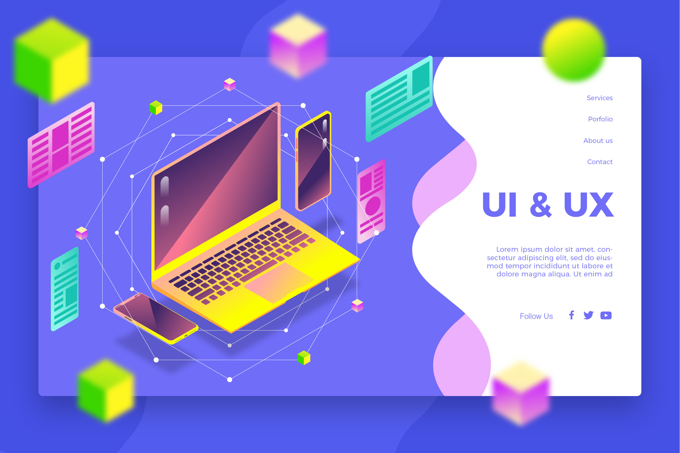 UI Desktop - Banner & Landing page, a Templates & Theme by AQR Studio
