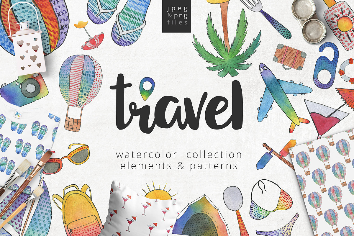 Watercolor travel pack, an Illustration by likorbut