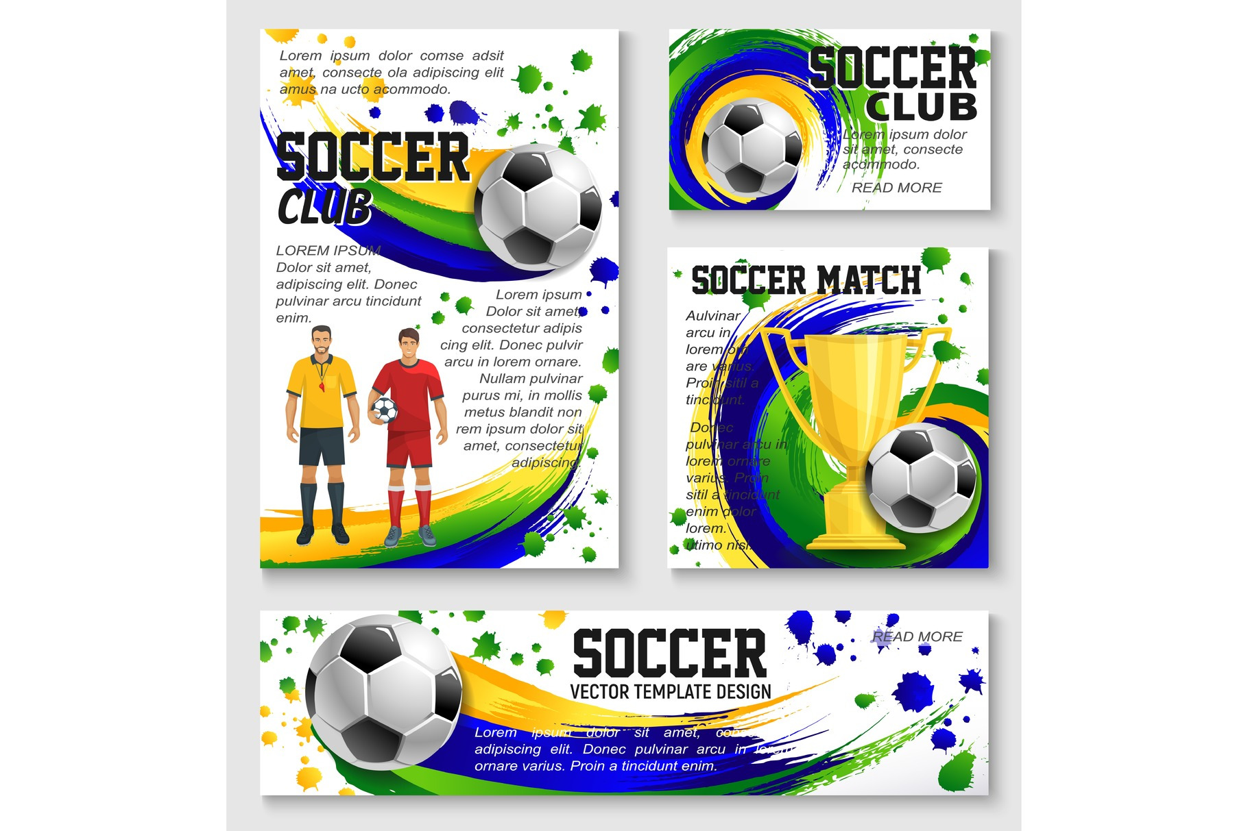 Vector soccer team football club posters | People Illustrations ...