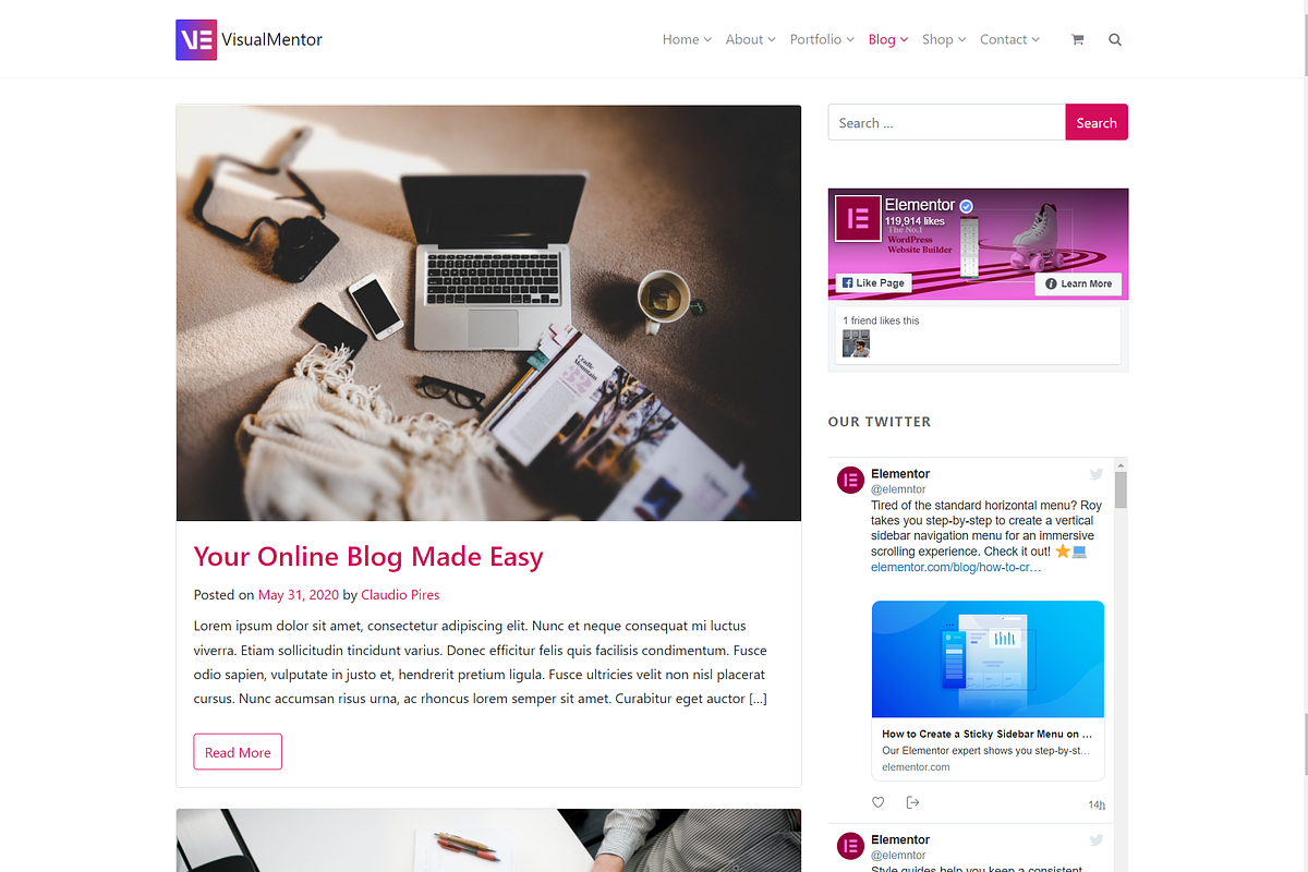 VisualMentor Elementor WordPress Theme