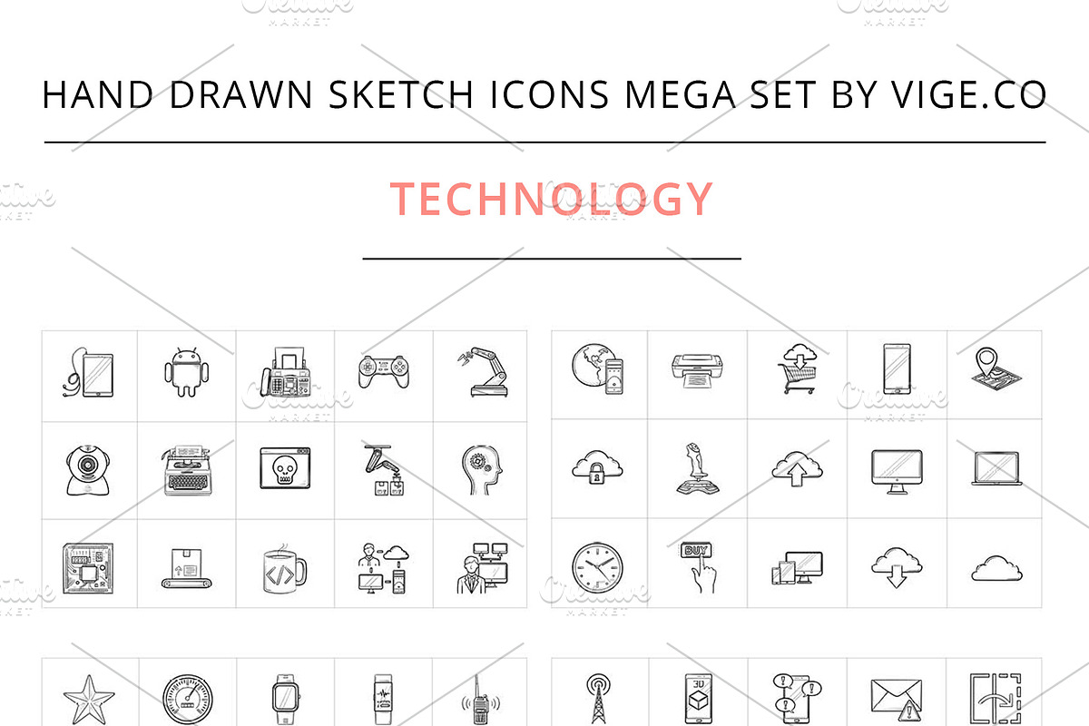 Hand drawn sketch vector icons, an Icon by Visual Generation