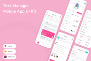 Task Manager Mobile App UI Kit, an UI Kit Template by Betush