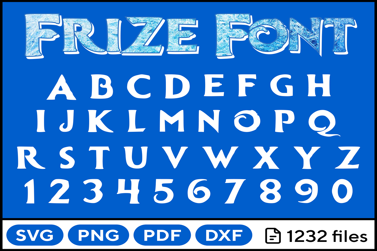 Frozen Font Svg Png Pdf Dxf, an Object Graphic by Custom Fonts ...