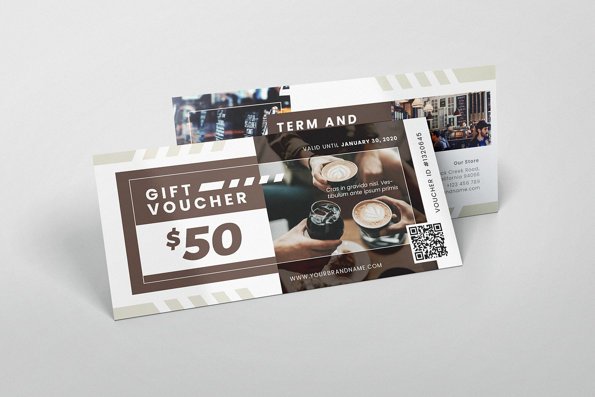 Coffeeshop AI and PSD Gift Voucher, a Card Template by Alexacrib
