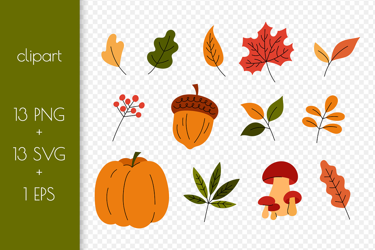 Autumn Leaves Fall Clipart Patterns | Creative Market