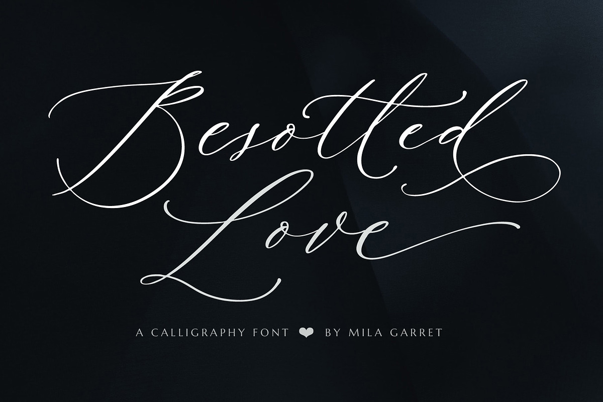 Besotted Wedding Calligraphy Font, a Script Font by Mila Garret