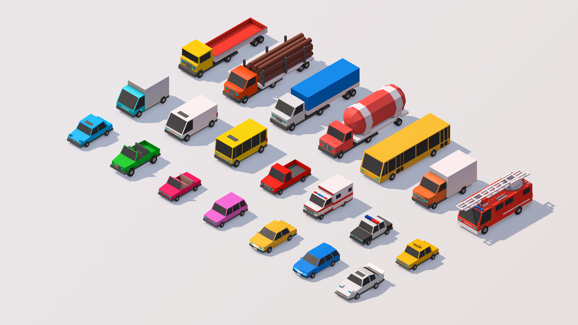 Polygonia City Cars Pack, a Cars & Vehicle 3D Model by Anton Moek