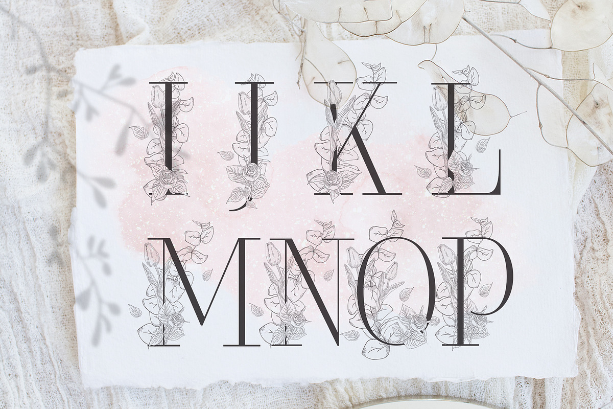 Spring Vibes ~ Floral Alphabet, a Graphic by Olya Creative