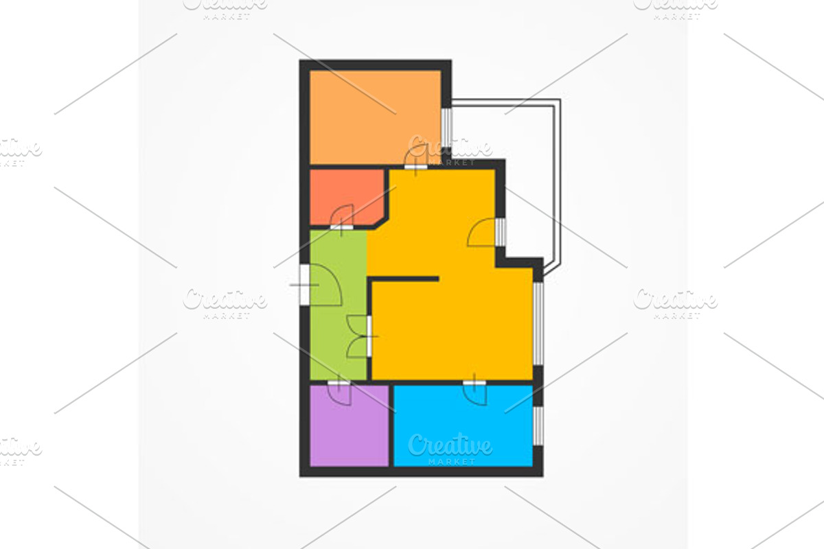 Colorful Flat Plan. Vector, a Technology Illustration by Vector and ...