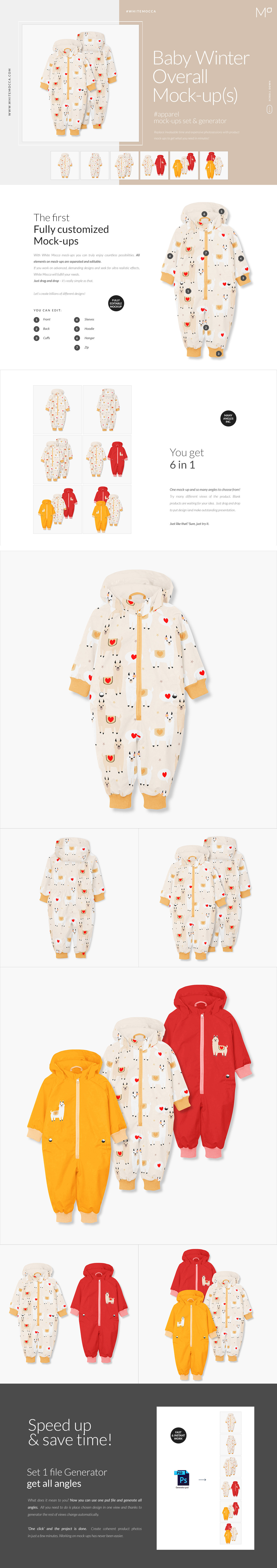 Baby Overall Winter Mock-ups Set, an Apparel Mockup by Mocca Mockups Store