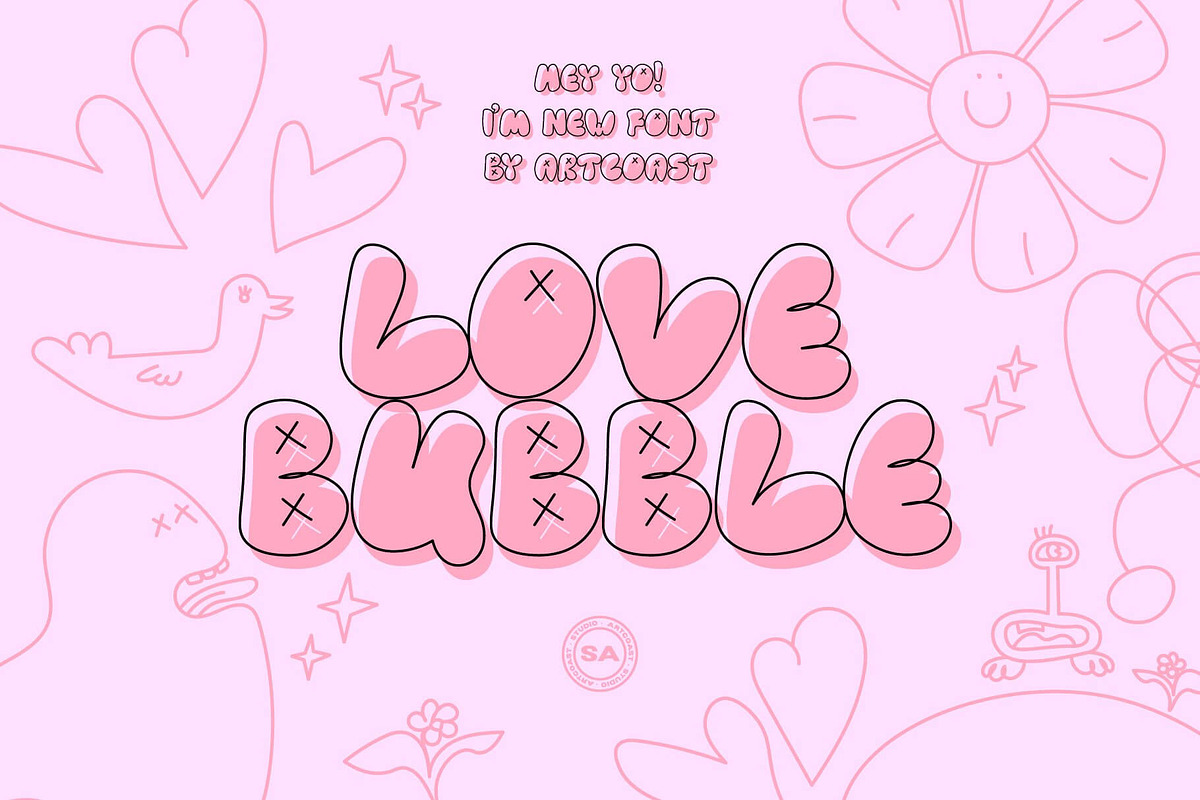 Love Bubble Font, a Font by Artcoast Fonts