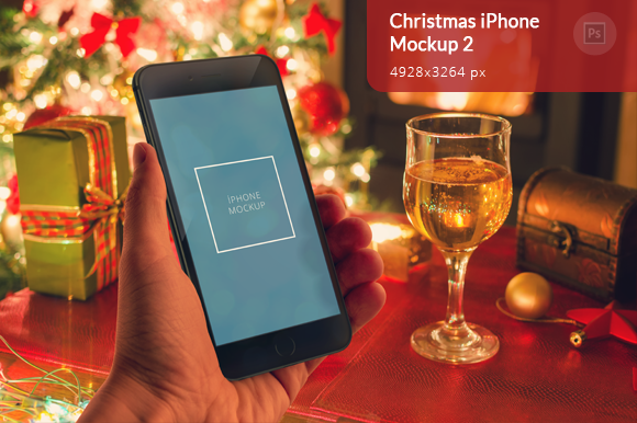 Christmas iPhone Mockup 2, an iPhone Mockup by RSplaneta | Creative Market